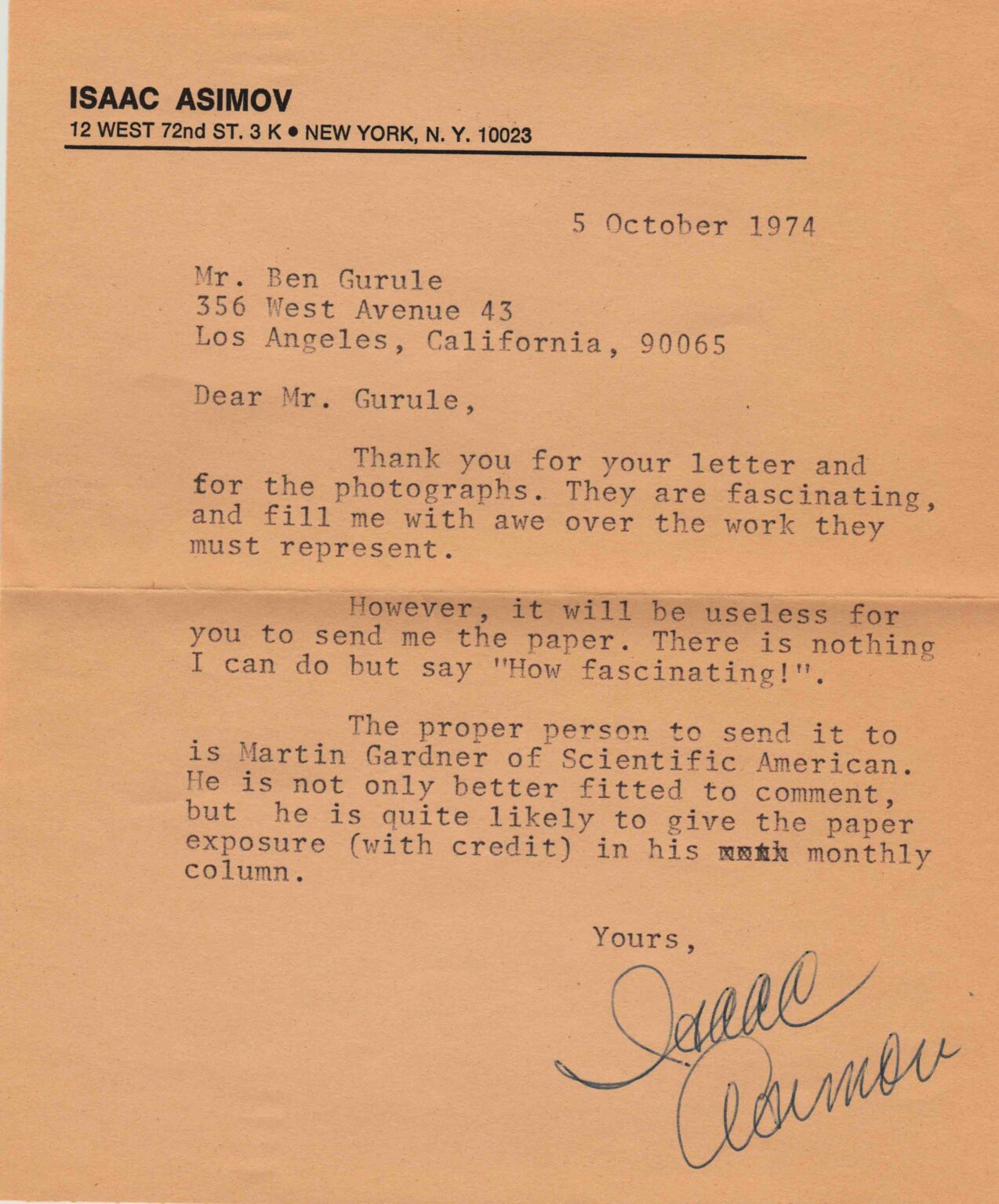 From Asimov – Benjamin Gurule